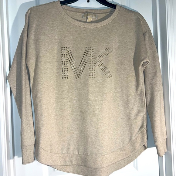 Michael Kors | Tops | Mk Michael Kors Logo Tan Sweatshirt | Poshmark